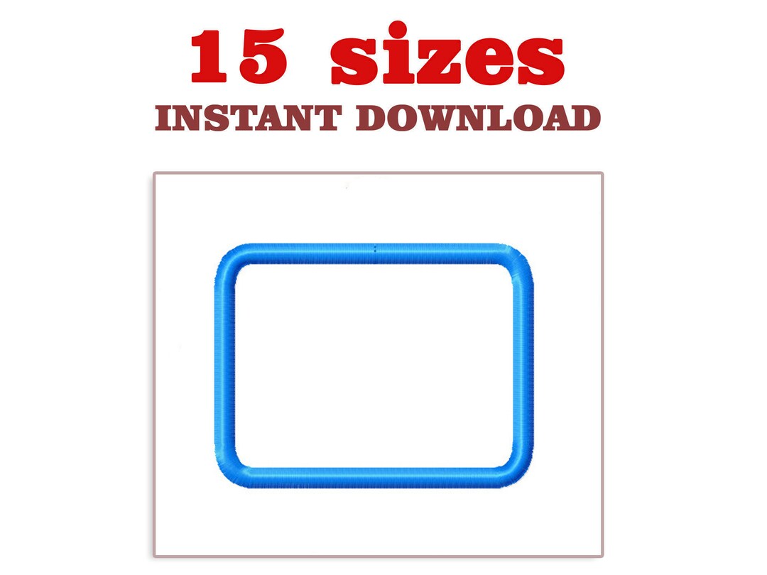 Round Corner Rectangle Embroidery Design: 15 Sizes (digital Download ...