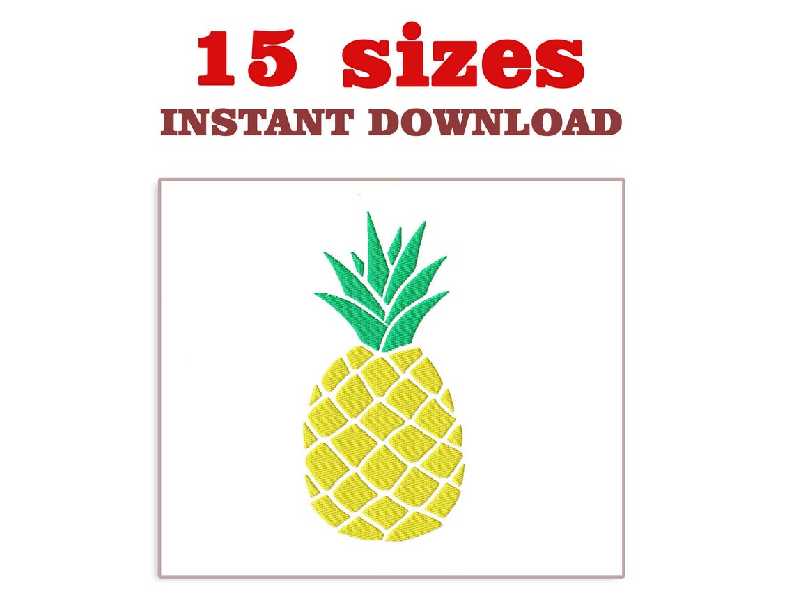 Pineapple Embroidery Design Download Pineapple Embroidery - Etsy