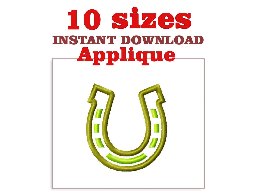 Horseshoe Embroidery Design Applique File, Applique Horseshoe Download ...