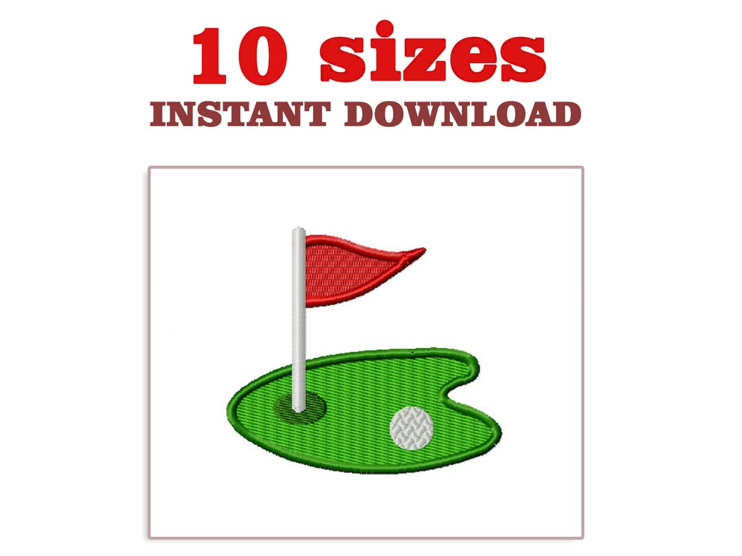 Golf Embroidery Design File, Golf Flag Design Embroidery - Etsy