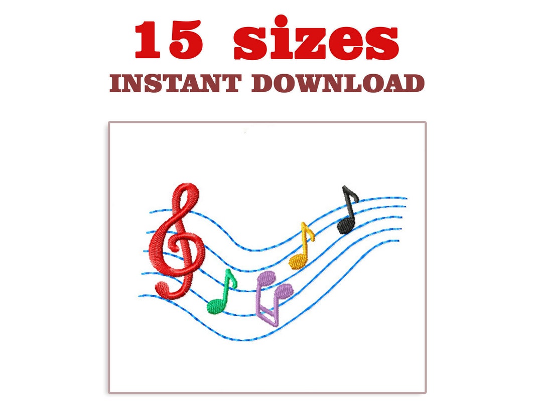 Musical Notes Embroidery Design: Machine Embroidery File (digital ...