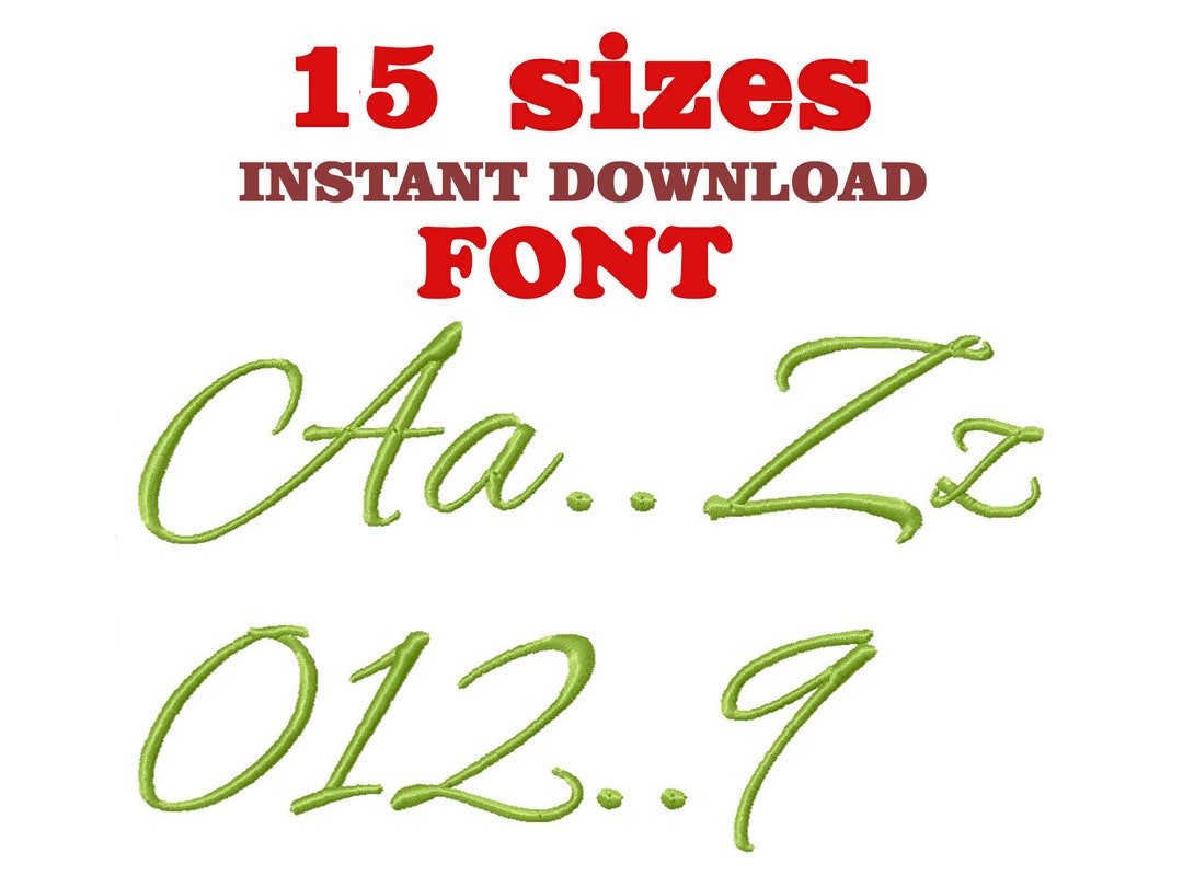 Alex Brush Font Embroidery Designs: 15 Sizes (digital File) - Etsy