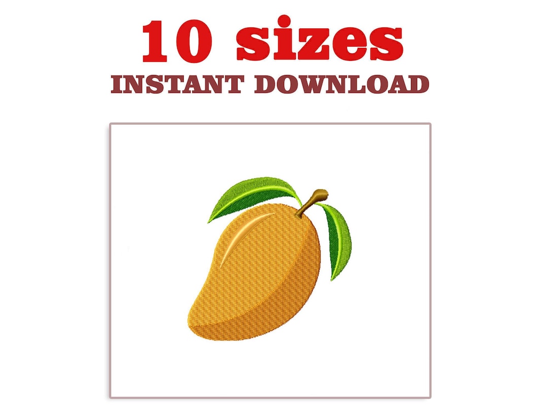 Mango Embroidery Designs File, Mango Embroidery File, Mini Mango ...