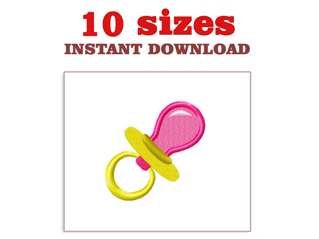Pacifier Embroidery Design, Pacifier Download Embroidery, Mini ...