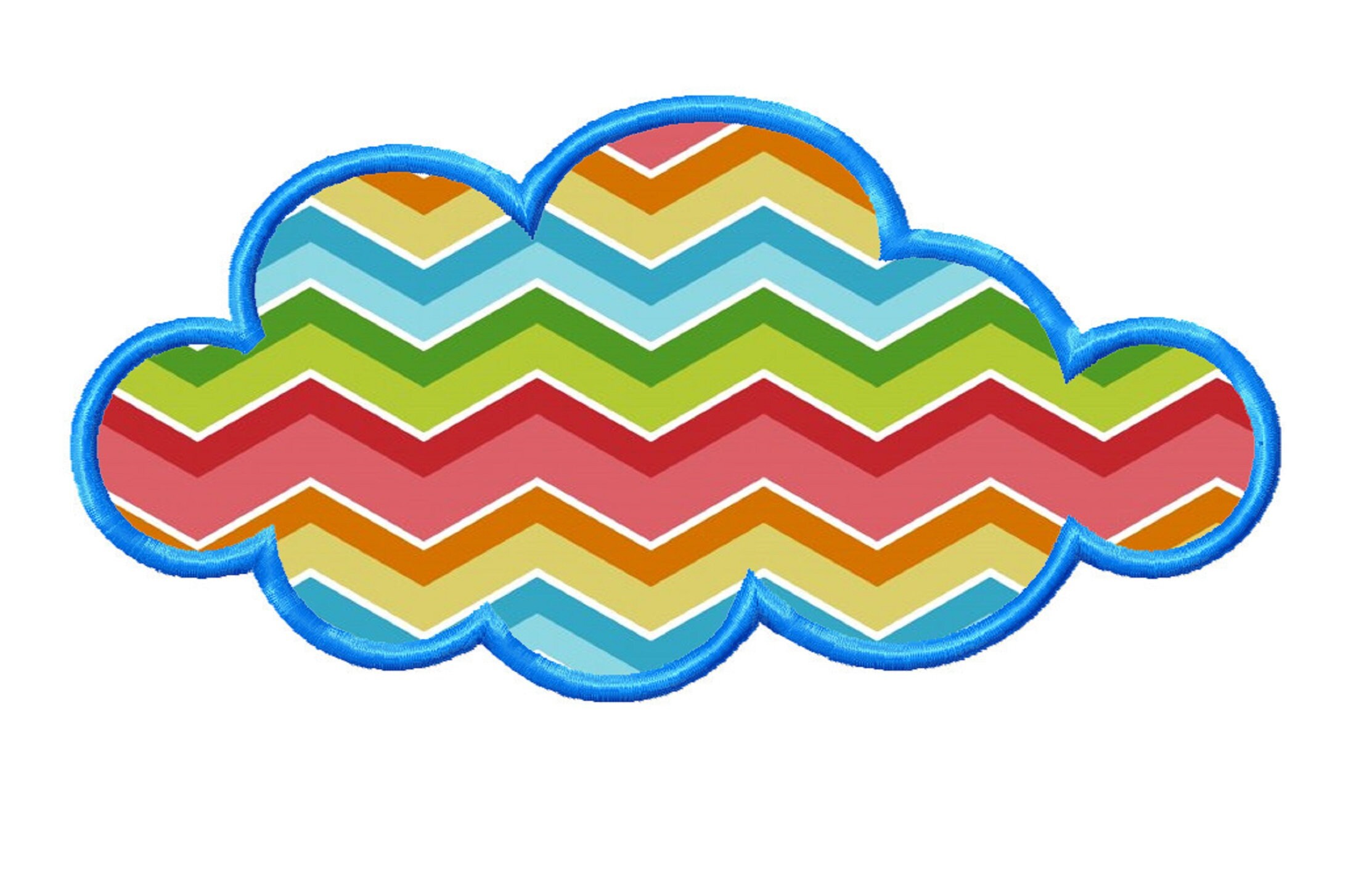 Cloud Applique Embroidery Design Set of 9 Download Applique | Etsy