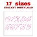 Numbers Embroidery Design Numbers Only 17 Sizes height - Etsy