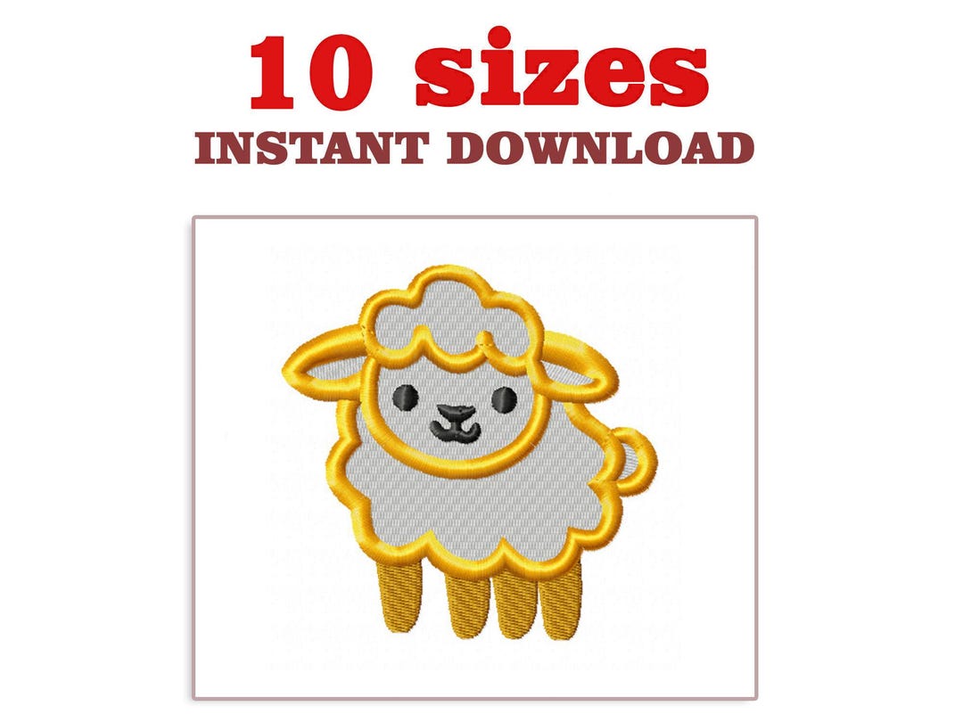 Baby Sheep Embroidery Design: Machine Embroidery File (digital Download ...