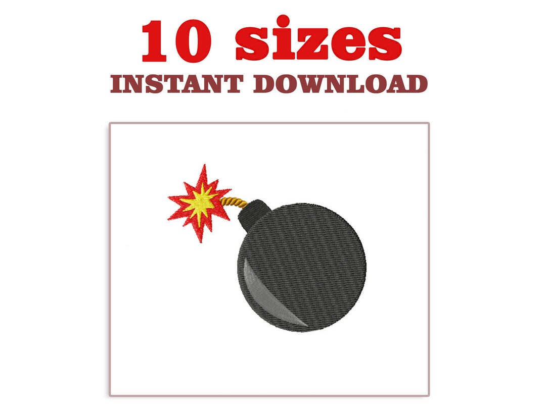 Bomb Embroidery Design File: Cartoon Style (instant Download) - Etsy