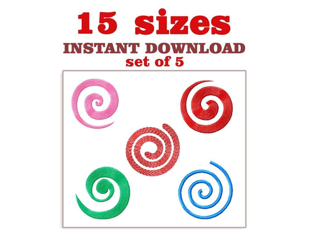 Swirl Embroidery Design Set: 5 Machine Designs (digital Download) - Etsy