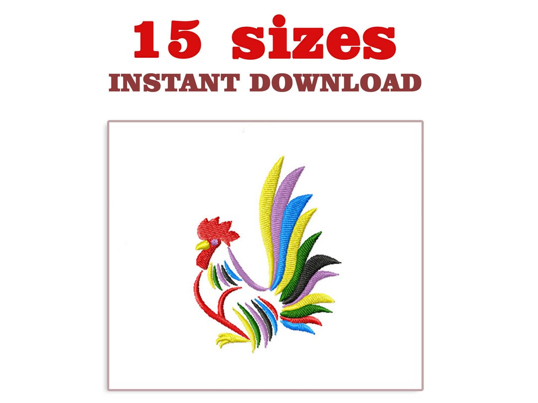 Rooster Outline Embroidery Design: Mini Rooster File (digital Download ...