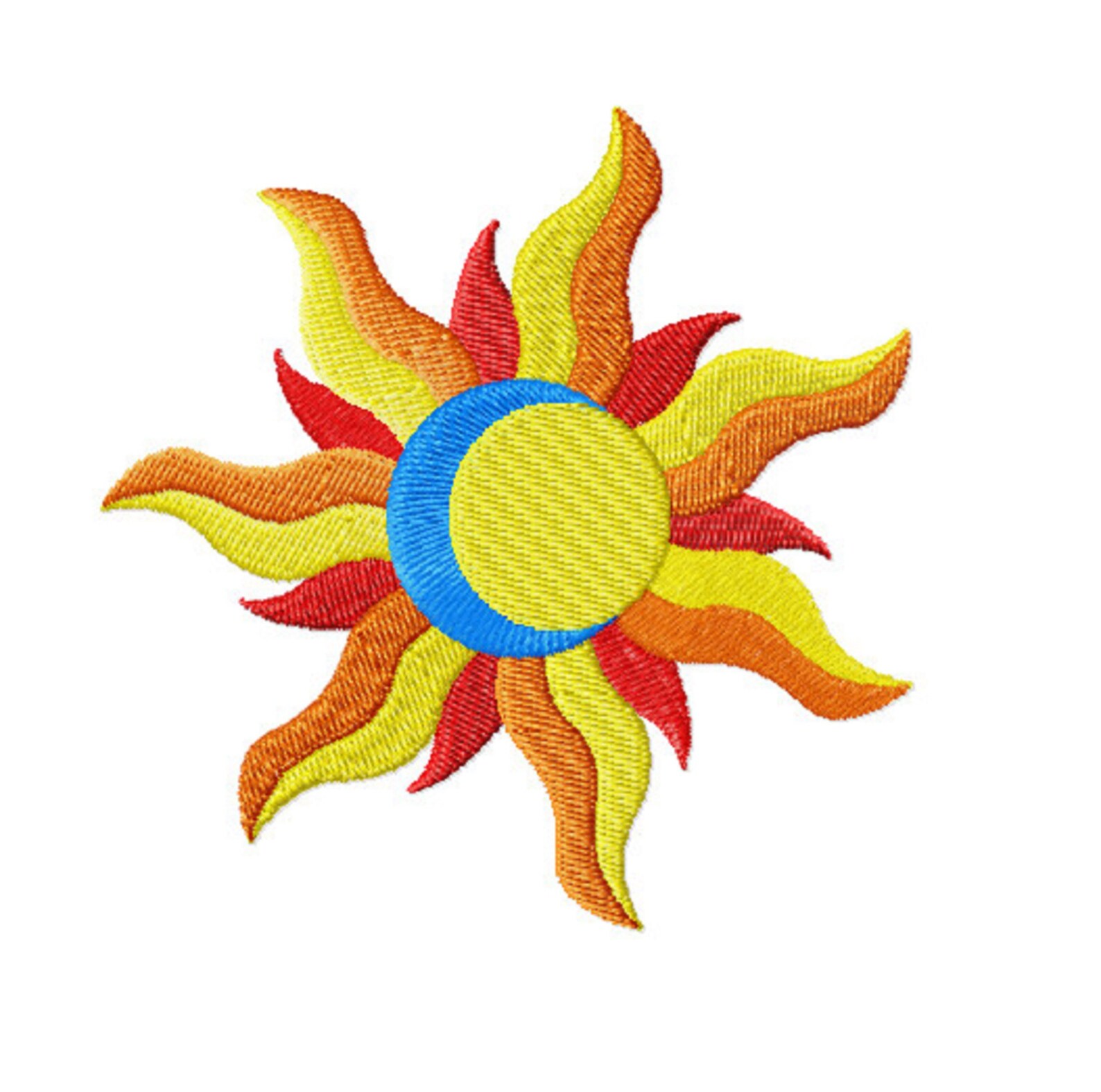 Sun Embroidery Design File Sun and Moon Embroidery Designs | Etsy