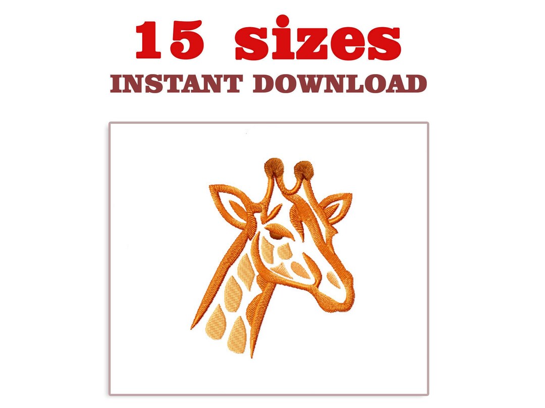 Giraffe Head Embroidery Design: Machine Embroidery File (digital ...