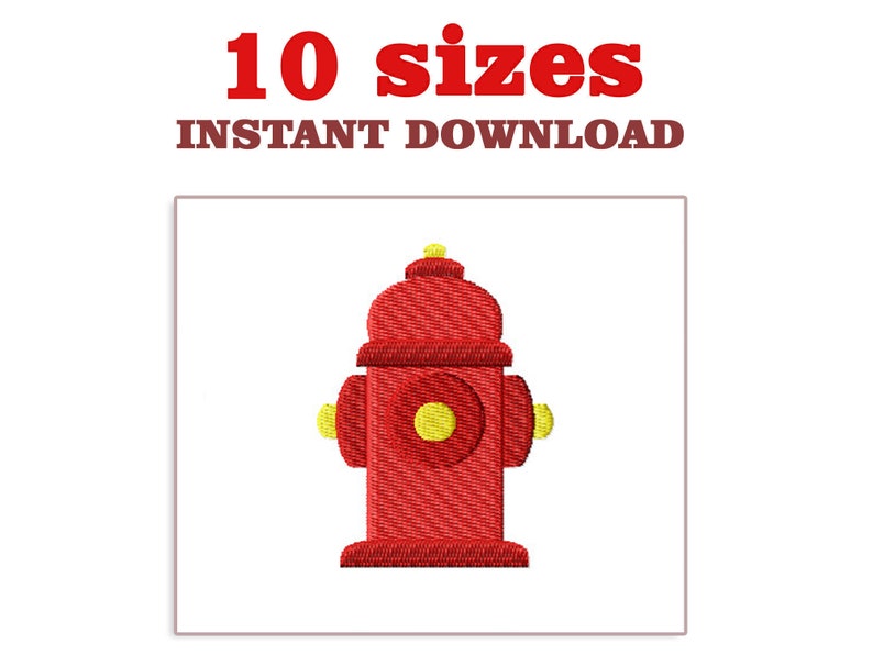 Red Fire Hydrant Embroidery Design: Machine Embroidery File (digital ...
