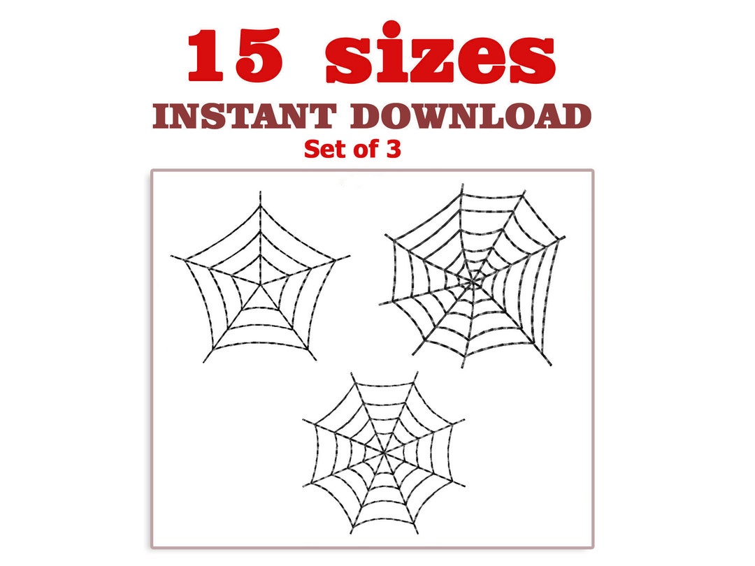 Web Embroidery Design File , Web Set of 3, Redwork Web Machine ...