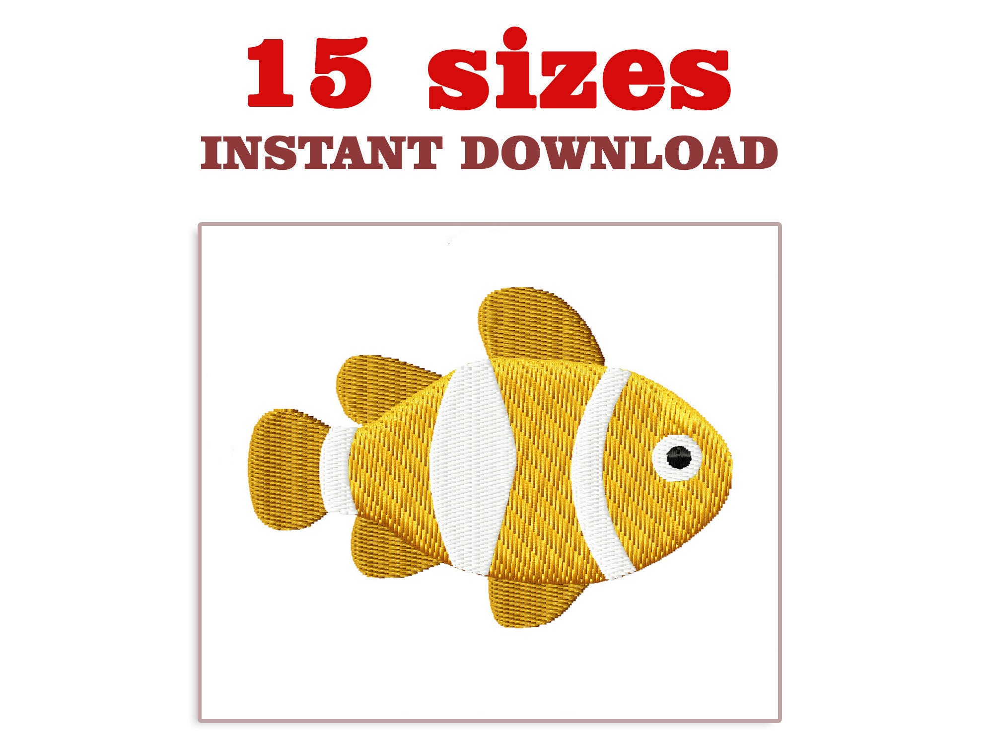Fish Embroidery Design Fish Aquarium Design Machine - Etsy