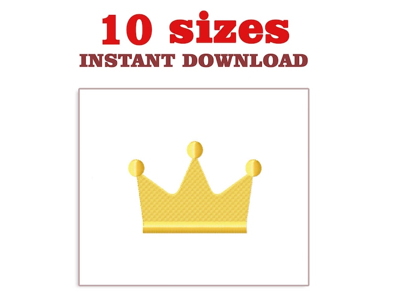 Mini Crown Embroidery Design: Machine Embroidery File (digital Download ...