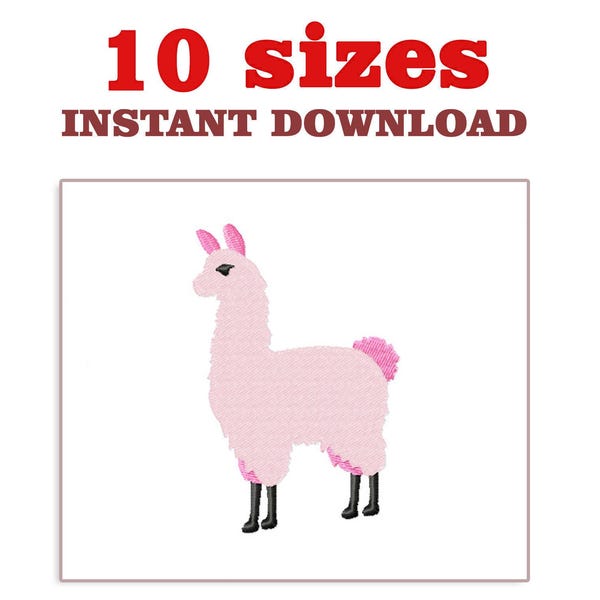 Llama Embroidery Design - Etsy
