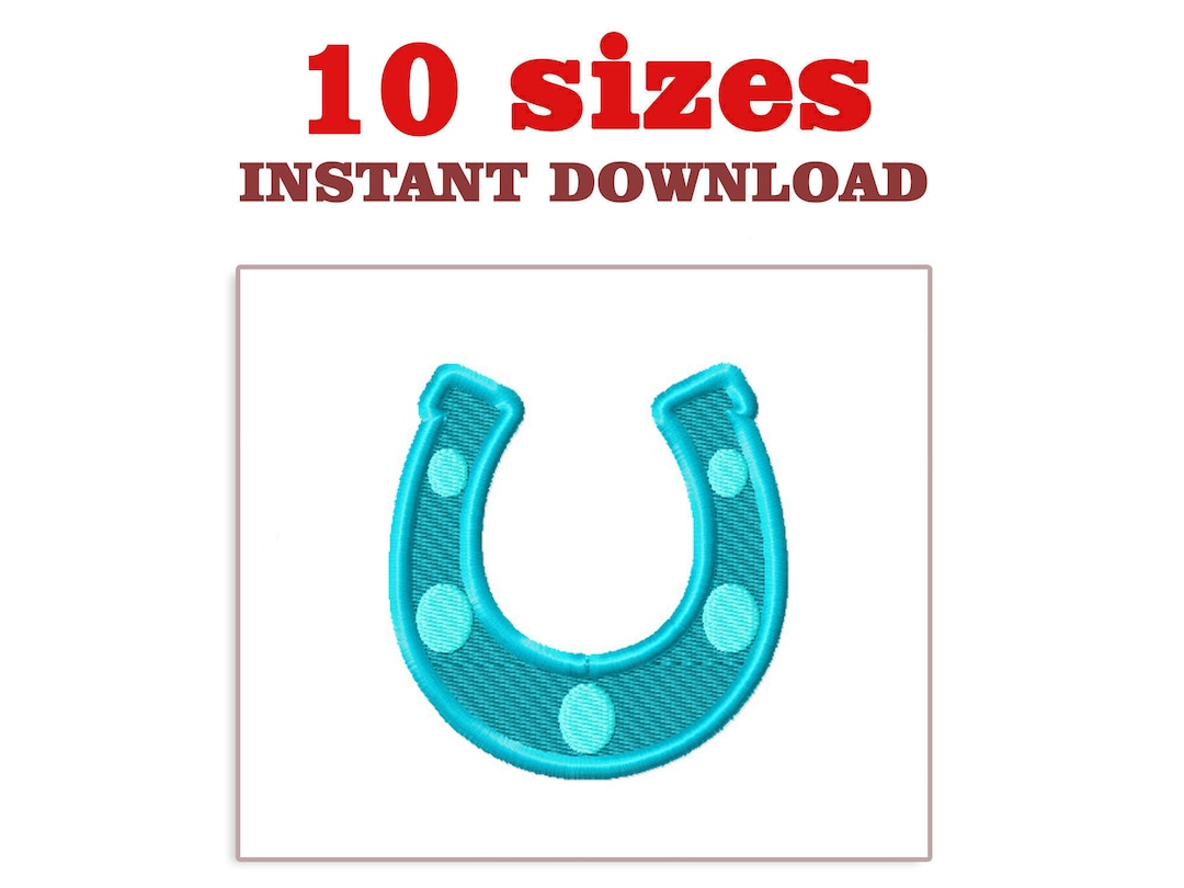 Horseshoe Embroidery Design File, Horseshoe Download Embroidery ...