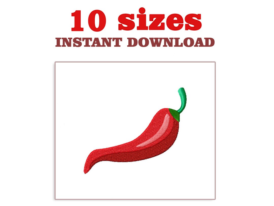 Chili Pepper Embroidery Design, Chili Pepper Machine Embroidery Design ...