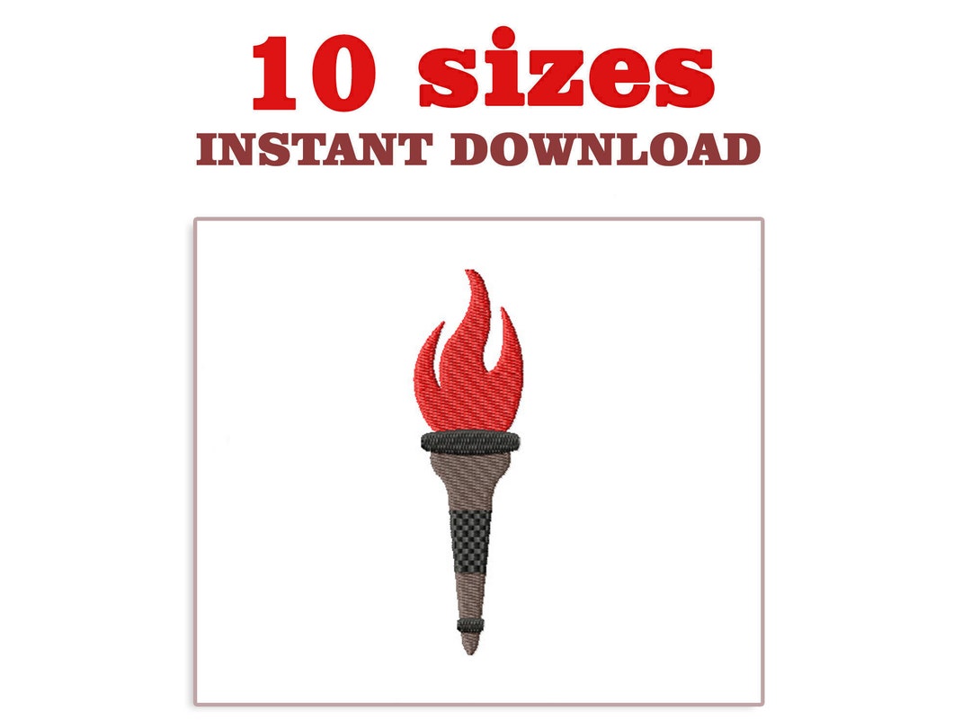 Torch Embroidery Design: Mini Flame Machine File (digital Download) - Etsy