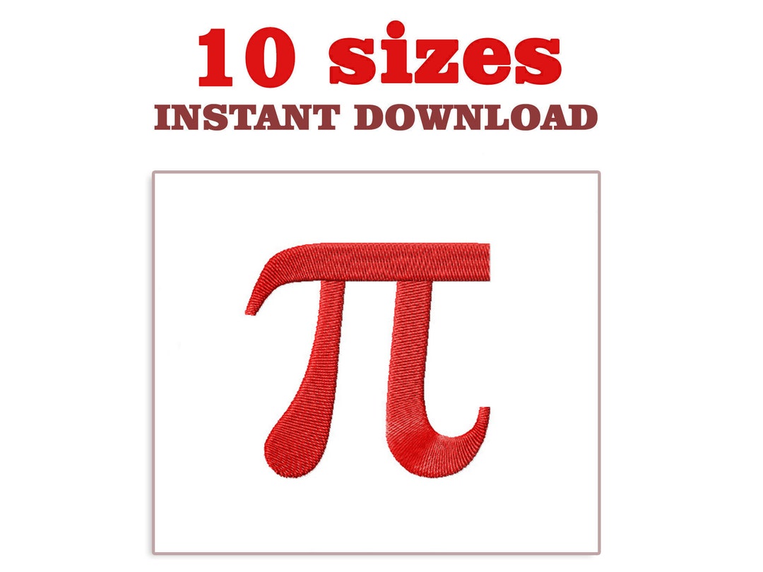 Pi Symbol Embroidery Design File, Mini Pi Symbol Embroidery Design ...