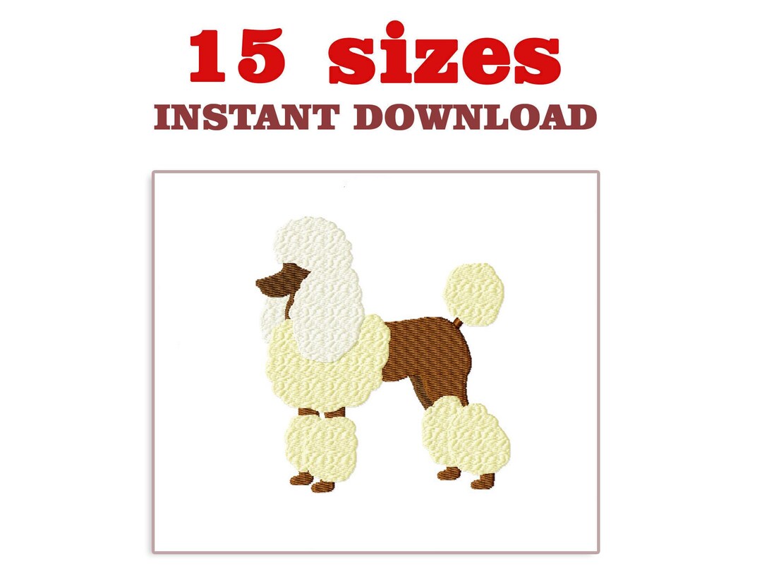 Poodle Machine Embroidery Design File, Poodle Dog Embroidery Design ...