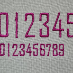 Numbers Embroidery Design, Numbers Only – 9 Sizes (height 10mm - 90mm ...