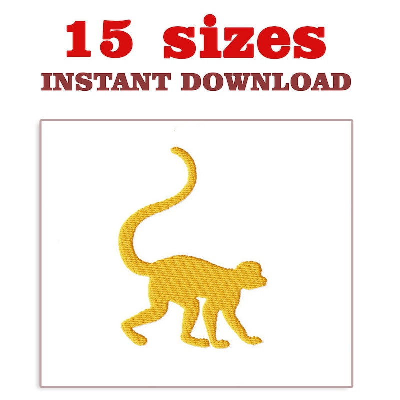 Monkey Embroidery Designs - Etsy