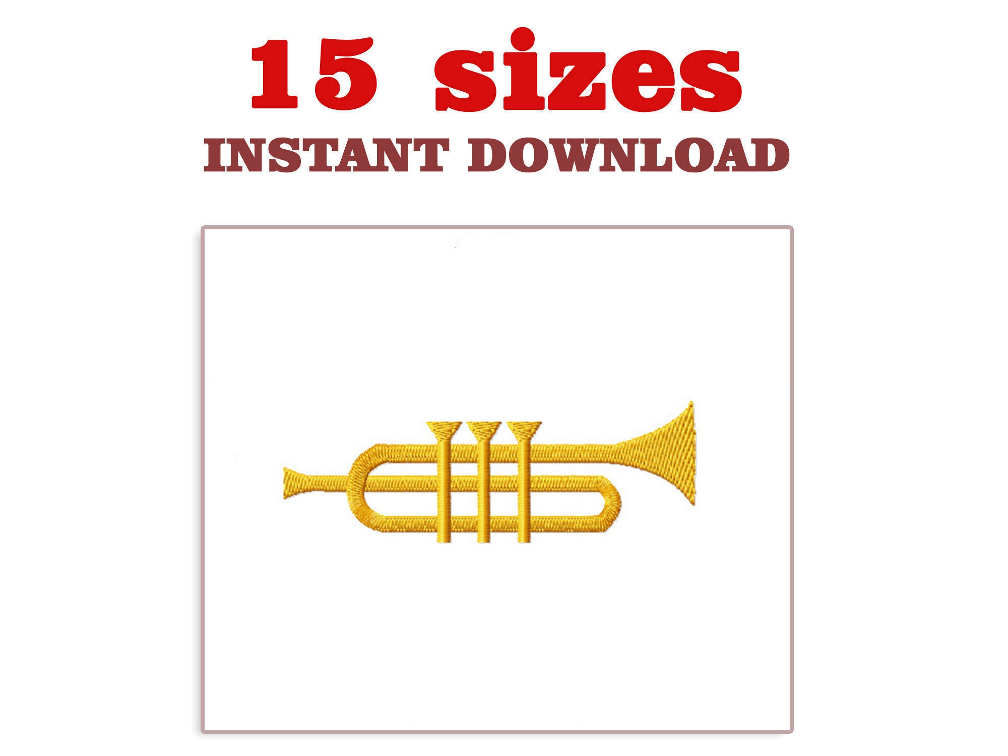 Trumpet Embroidery Design: Mini Musical Instrument (digital Download ...