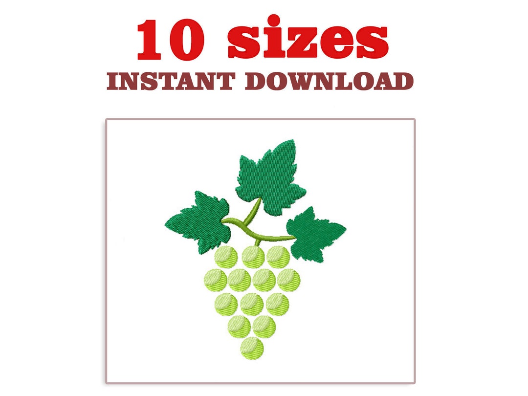 Grape Embroidery Design, Grape Machine Embroidery Design, Grape ...