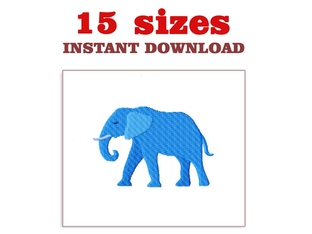 Elephant Embroidery Design File, Mini Elephant Embroidery File ...