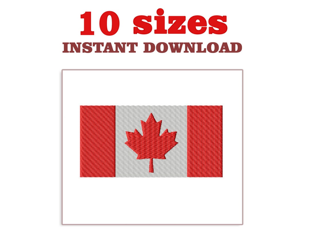 Canadian Flag Embroidery Design File, Canadian Flag Download Embroidery ...