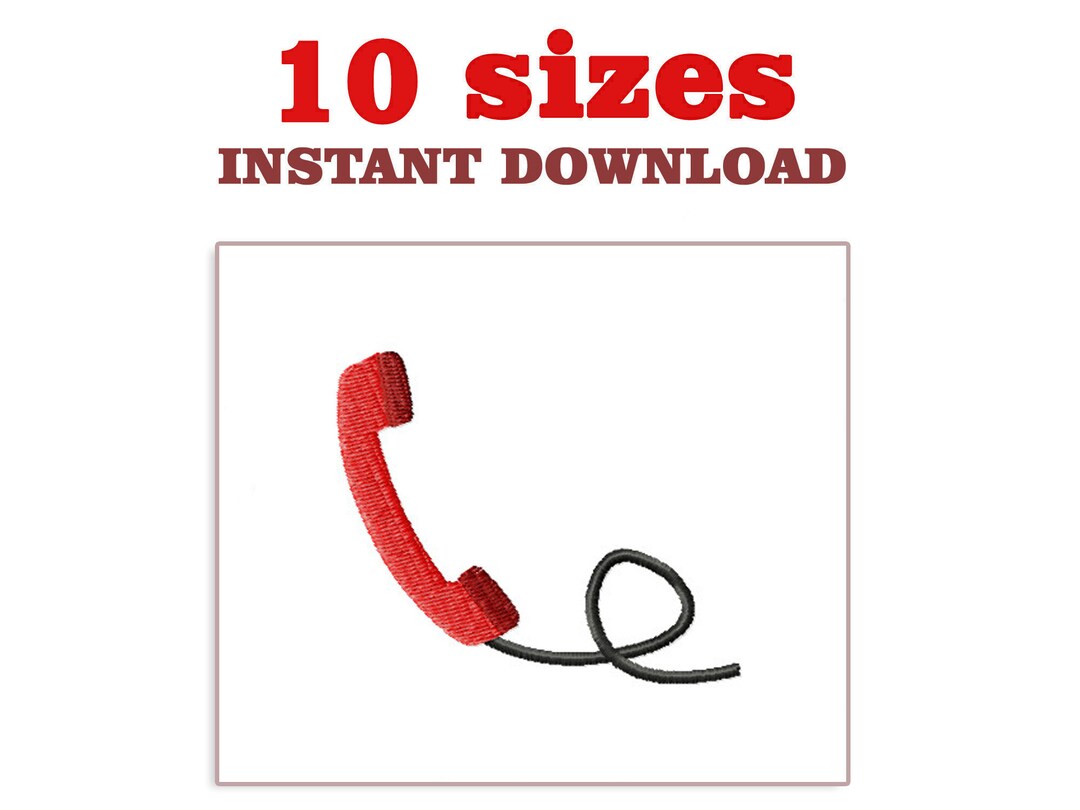 Telephone Handset Embroidery Design File, Handset Embroidery Design ...