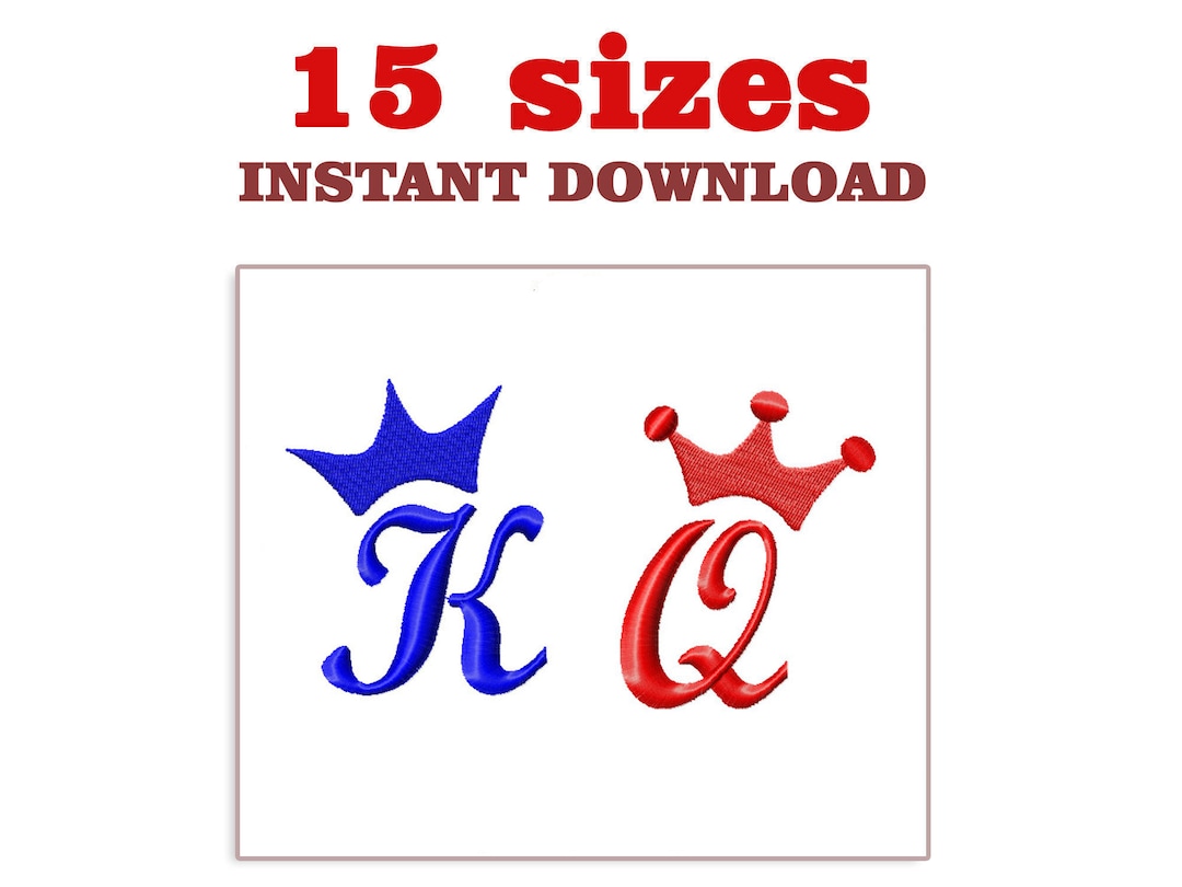 King and Queen Embroidery Designs File, Mini King and Queen Embroidery ...