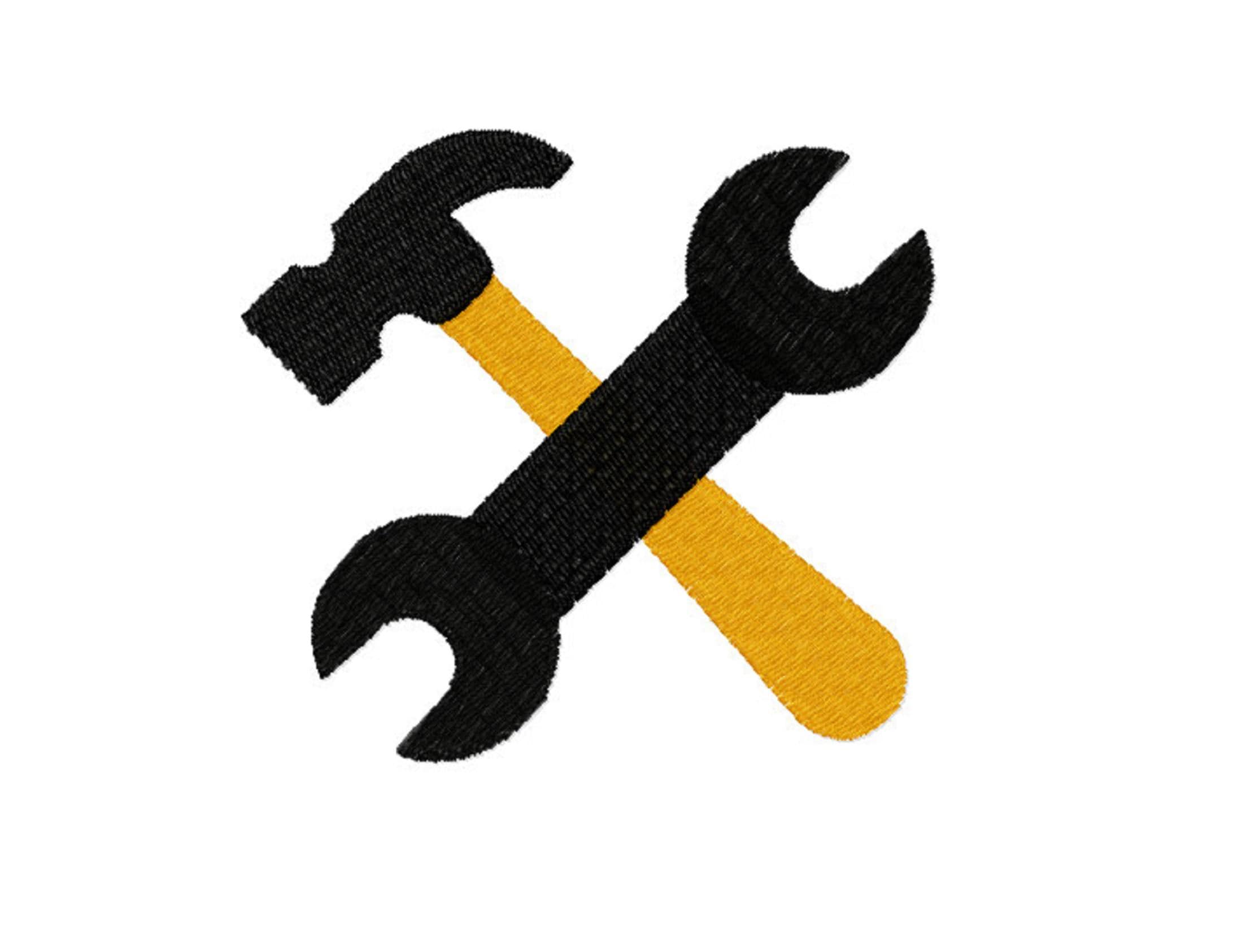 Hammer and Wrench Embroidery Design: Tools Machine Embroidery (digital ...