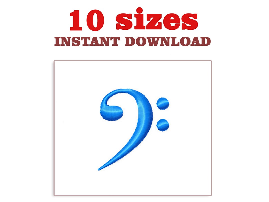 Bass Clef Embroidery Design: Music Motif (digital Download) - Etsy