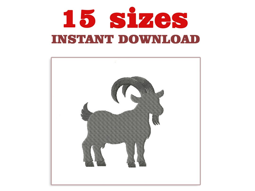 Mini Goat Embroidery Design: Machine Embroidery File (instant Download ...