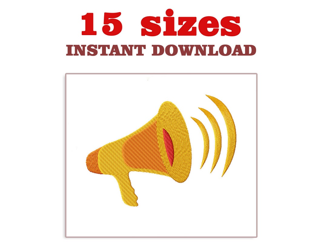 Megaphone Embroidery Design File, Megaphone Design, Machine Embroidery ...