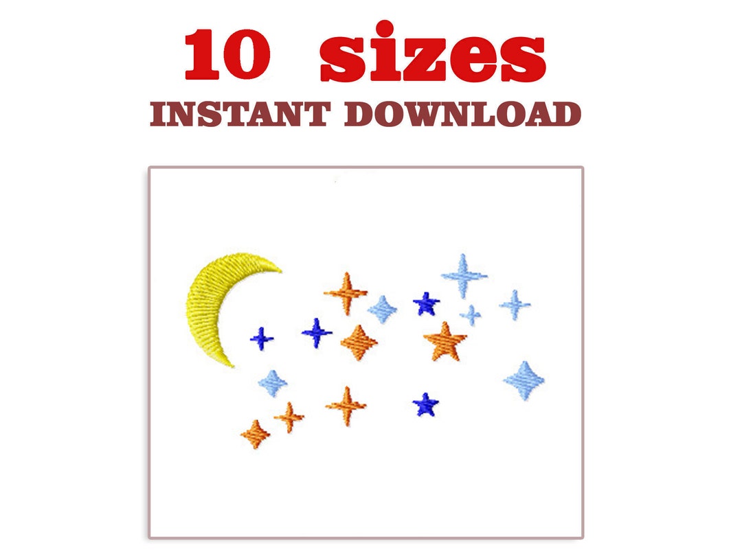 Stars Embroidery Design File, Download Embroidery Stars , Starry Night ...
