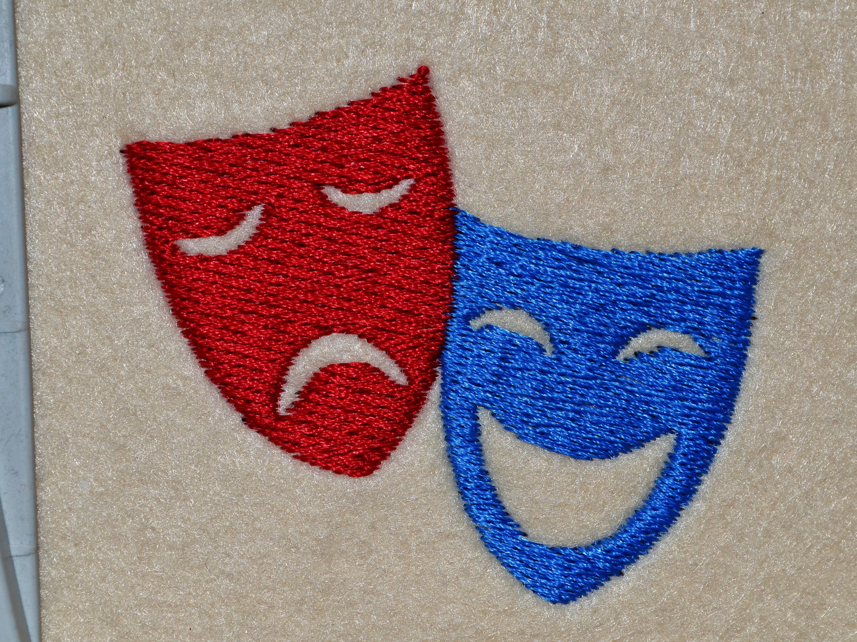 Comedy Tragedy Masks Embroidery Design File Download | Etsy