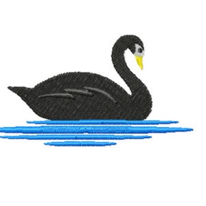 Swan Embroidery Design File, Mini Swan Embroidery Design, Small Black ...