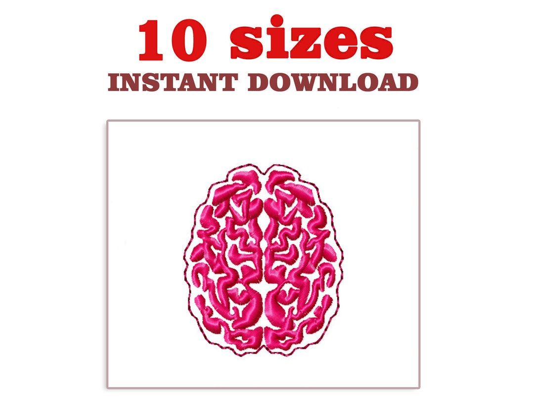 Brain Embroidery Design File, Mini Brain Embroidery Machine Embroidery ...