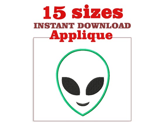 Alien Head Embroidery Design Applique Alien Applique - Etsy