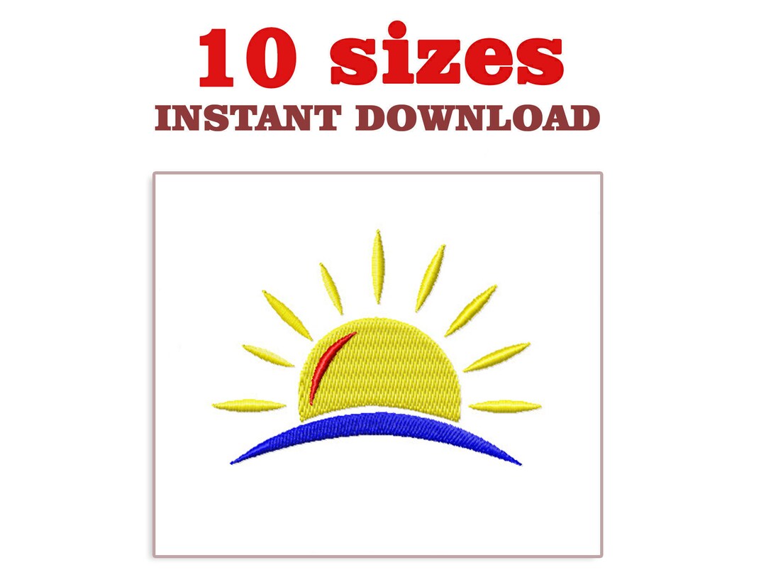 Sun Embroidery Design: Sunrise Machine Embroidery (download) - Etsy