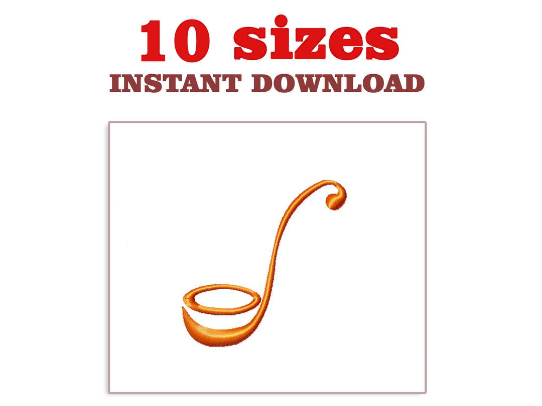 Ladle Embroidery Design File, Mini Ladle Embroidery Design Download ...