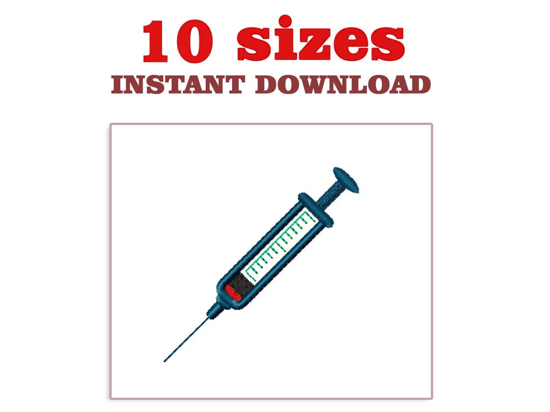 Syringe Embroidery Design: Mini Medical File (digital Download) - Etsy