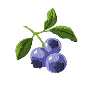 Blueberry Embroidery Design: Machine Embroidery File (digital Download ...
