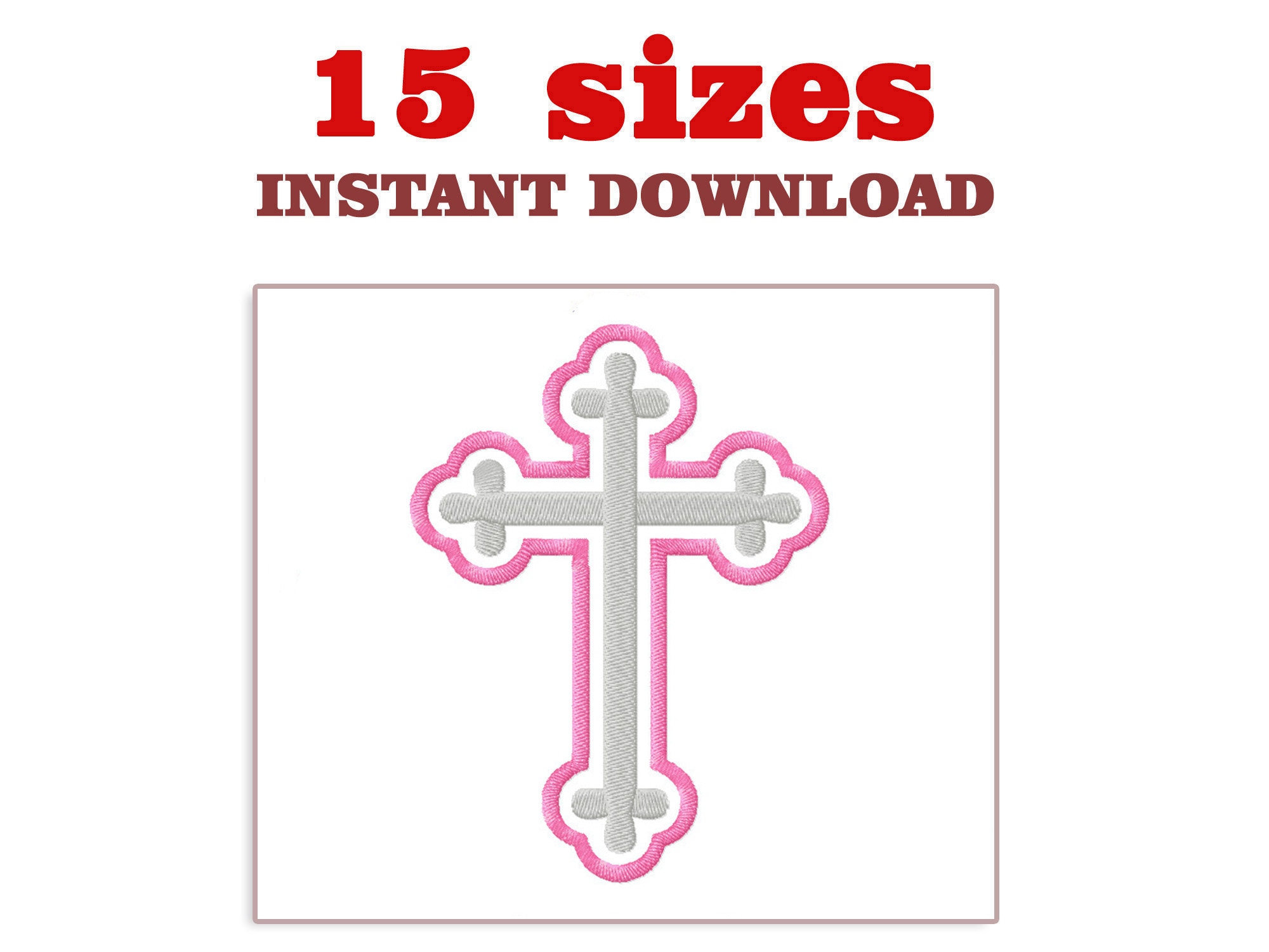 Religious Cross Embroidery Design File Christian Cross | Etsy