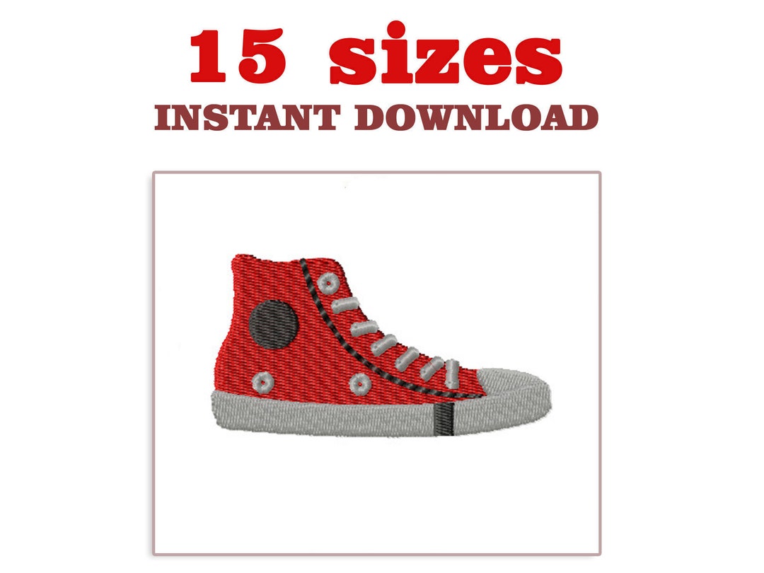 Sneakers Embroidery Design File, Running Shoes Machine Embroidery ...
