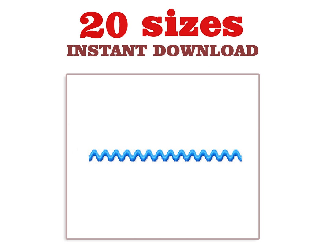 Satin Line Embroidery Design File, Wavy Line Download Embroidery ...